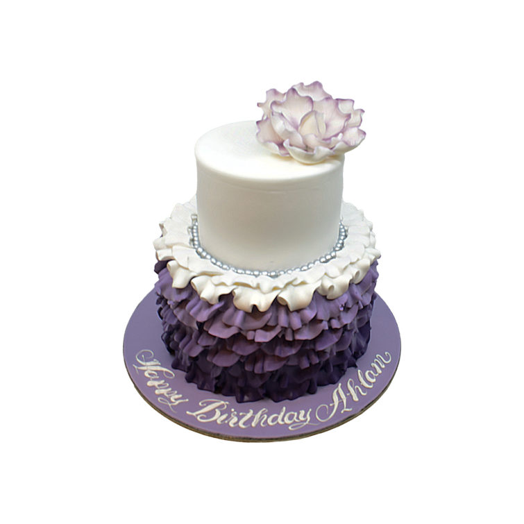 Ruffle Purple Birthday Cake – Afrina Sweets